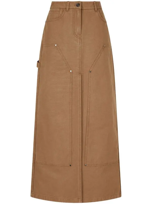 STUDIO TOMBOY Seam-detail Maxi Skirt - Brown
