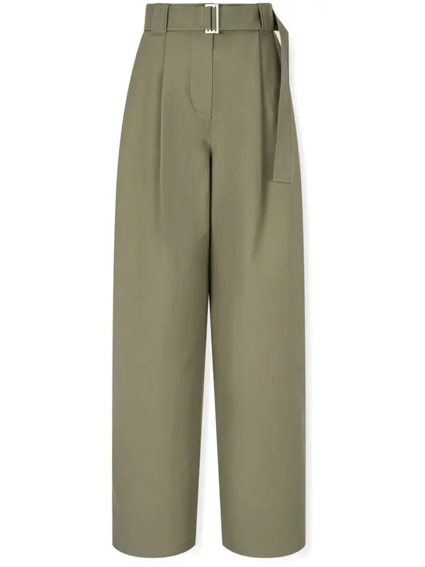 STUDIO TOMBOY Belted Tuck Trousers - Green