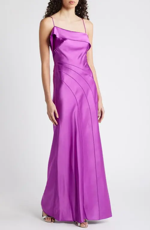 Acler Zetland Ruffle Satin Gown