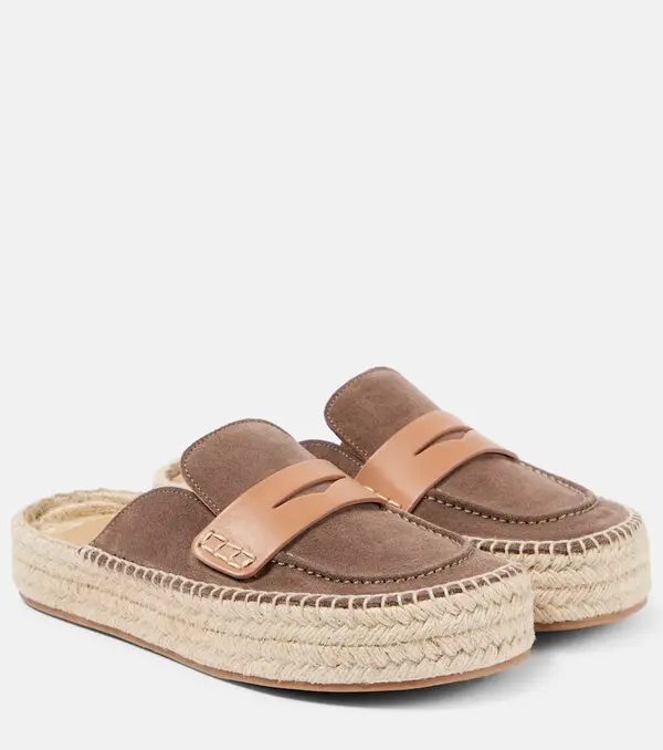 JW Anderson Suede Espadrille Loafers - Grey