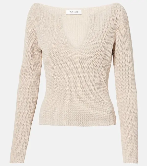 AYA MUSE Caeli Cotton-blend Top - Beige
