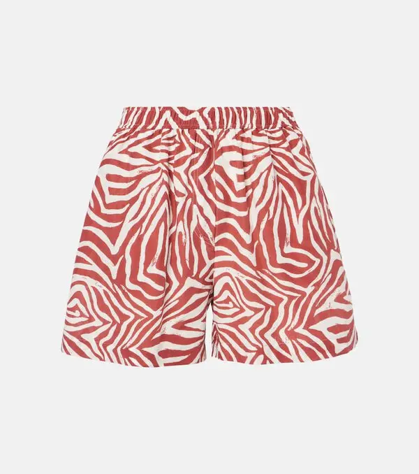 Brunello Cucinelli Cotton And Silk Shorts - Red