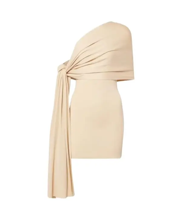 AYA MUSE Chara One-shoulder Minidress - Beige