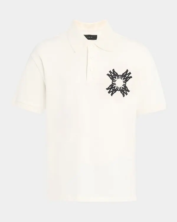Amiri Embroidered Ma Quad Polo Shirt - Alabaster