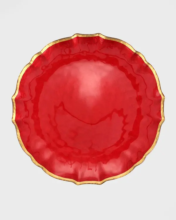 VIETRI Baroque Glass Dinner Plate - Red