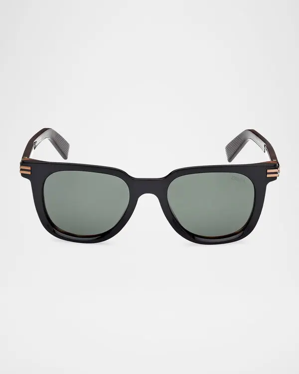 Zegna Square Acetate Sunglasses