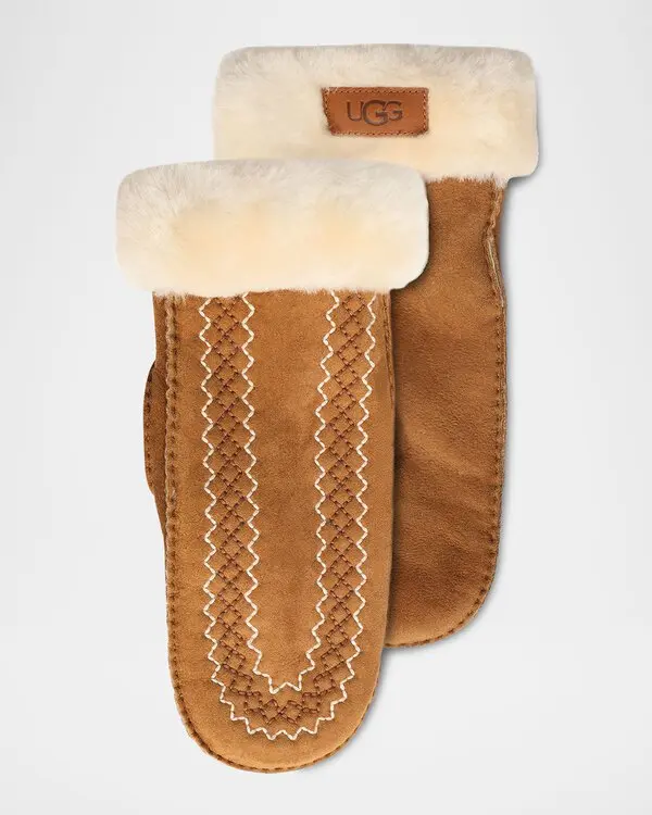 UGG Atherson Shearling Mittens - Chestnut