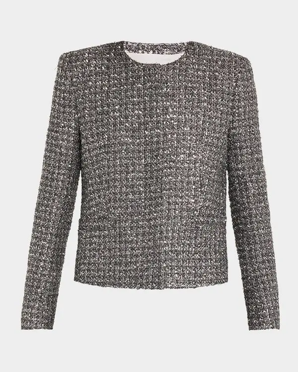 Maria Mcmanus Metallic Tweed Jacket - Silver Black