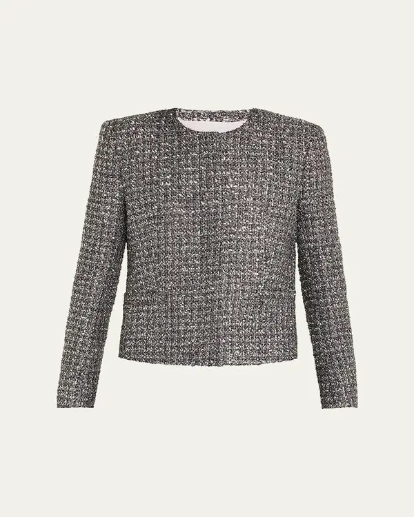 Maria Mcmanus Metallic Tweed Shrunken Jacket