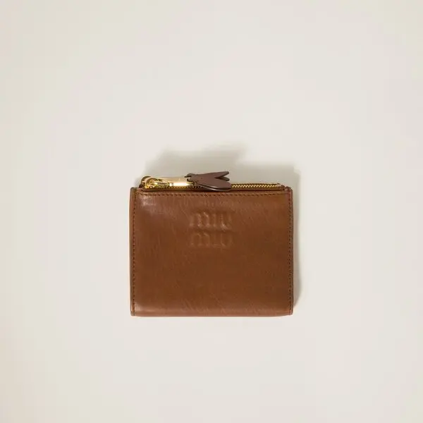Miu Miu Small Nappa Leather Wallet - Oak