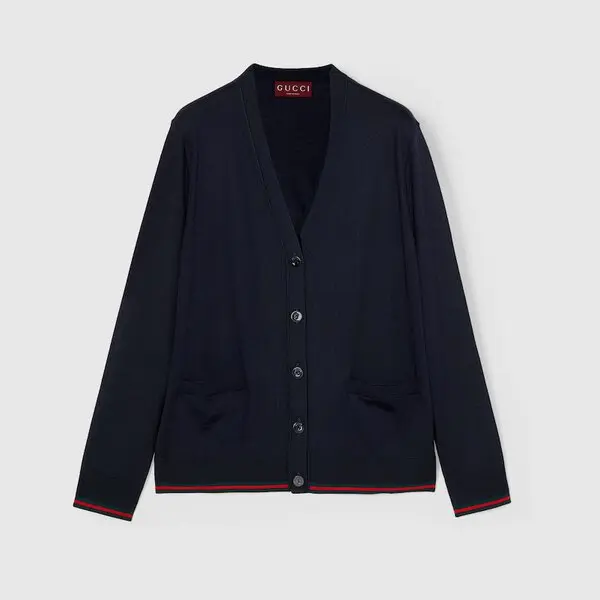 Gucci Extra Fine Cashmere Silk Cardigan - Blue