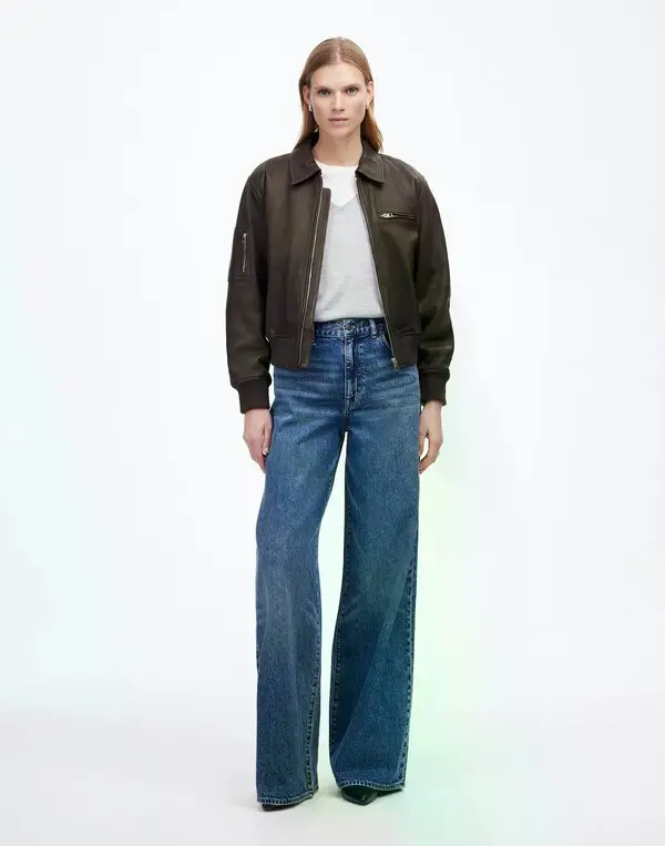 Madewell Relaxed Leather Bomber Jacket