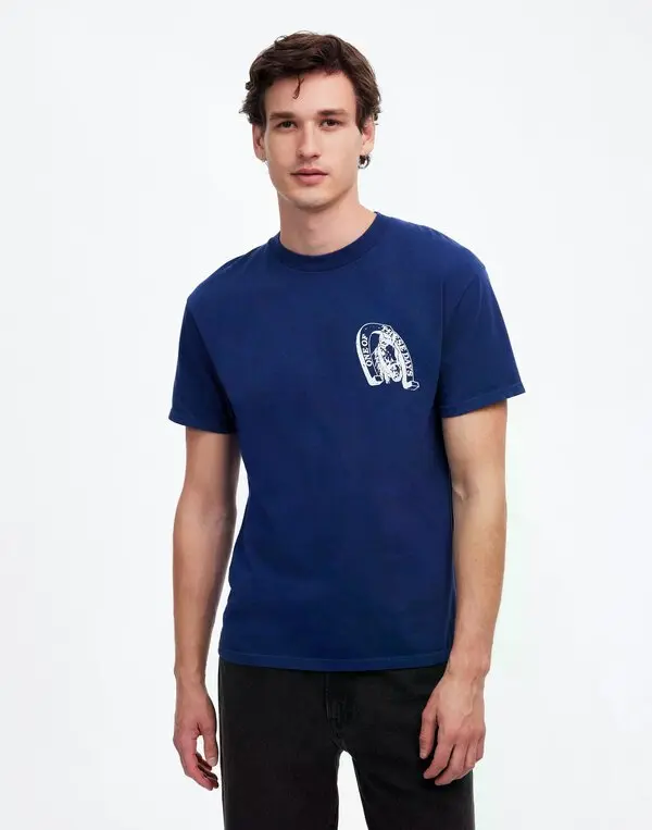 Madewell One Of These Days Lucky Number 73 Graphic Tee - Sun Faded Navy