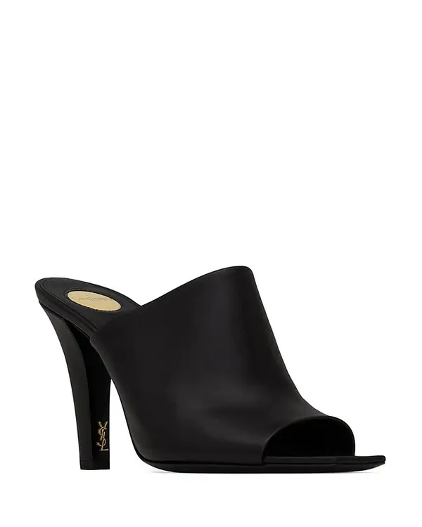 Saint Laurent Jill Mules - Black Lambskin
