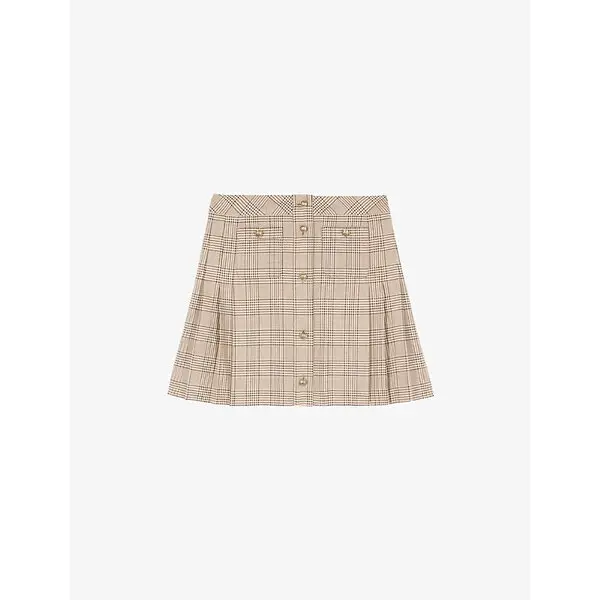 The Kooples Wool And Cotton-blend Mini Skirt