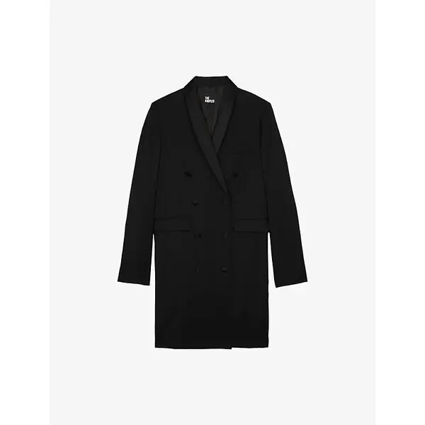 The Kooples Shawl-lapel Tailored Wool Mini Dress