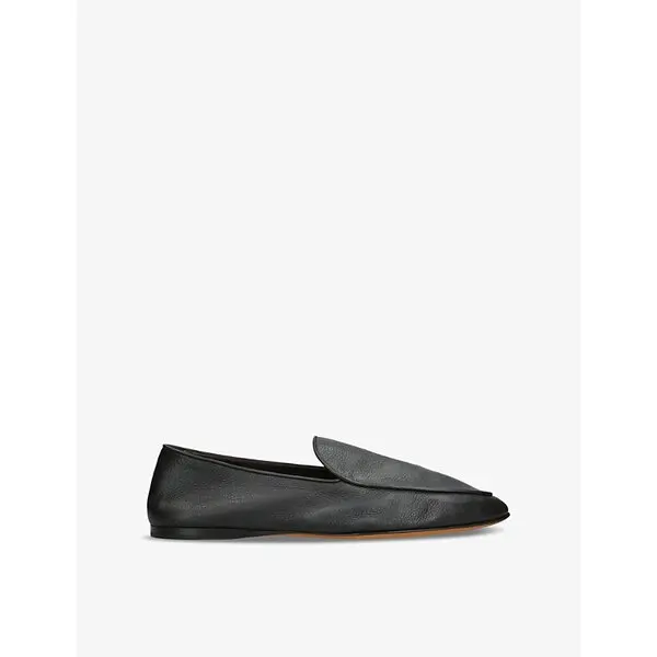 THE ROW Hereditas Leather Loafers - Black