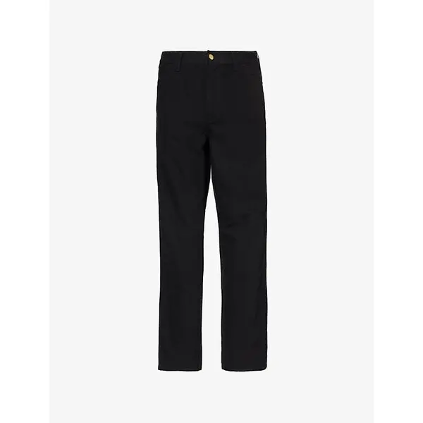 Carhartt Work In Progress Brand-patch Straight-leg Cotton-canvas Trousers