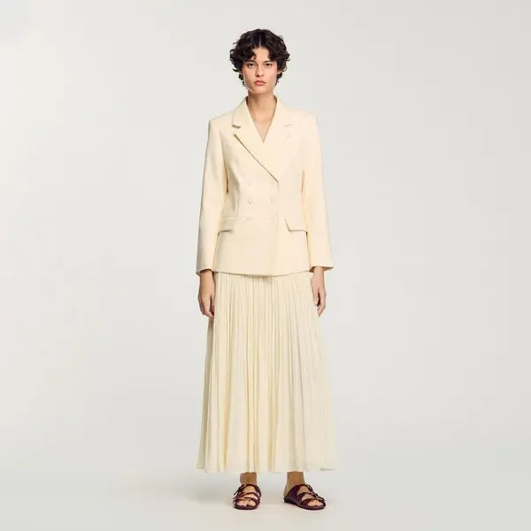 Sandro Double-breasted Suit Jacket - Ecru
