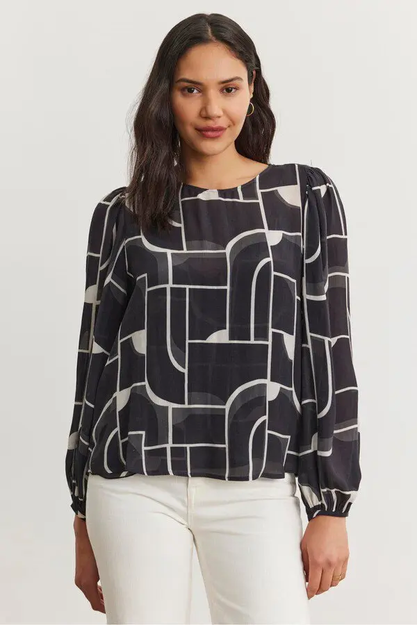 Velvet By Graham & Spencer Desta Printed Top