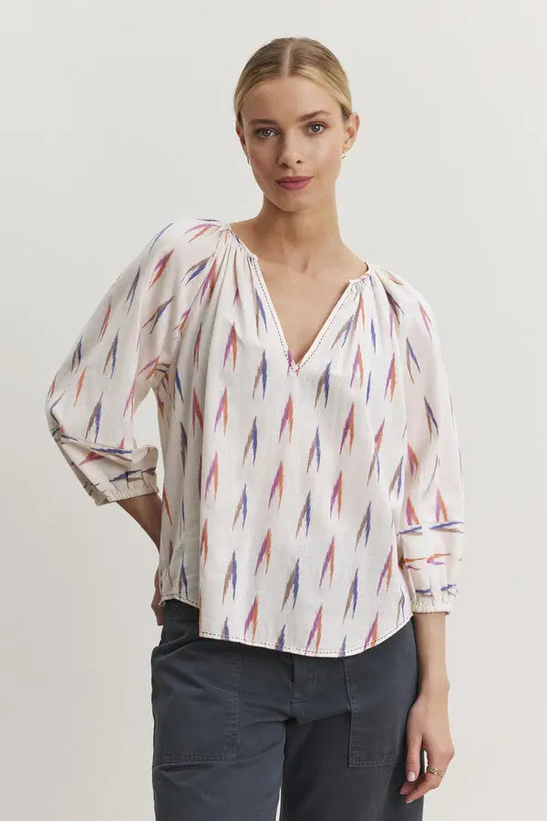 Velvet By Graham & Spencer Skye Ikat Top