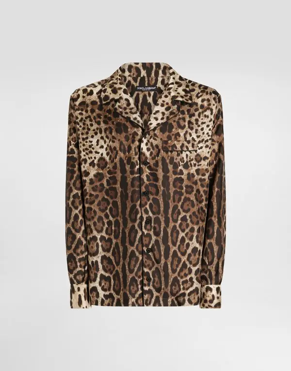 Dolce & Gabbana Silk Vanity Shirt With Leopard