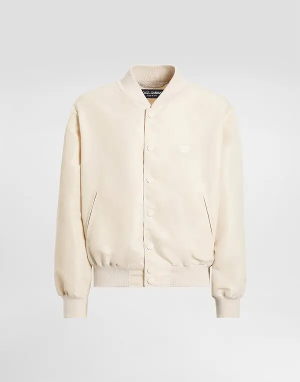 Dolce & Gabbana Technical Fabric Bomber Jacket With Logo Tag