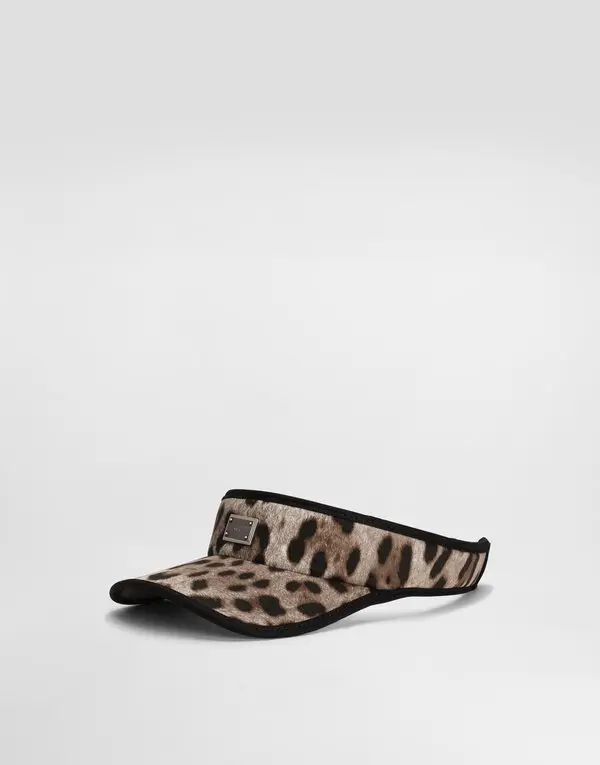 Dolce & Gabbana Leopard Cotton Visor With Logo - Print