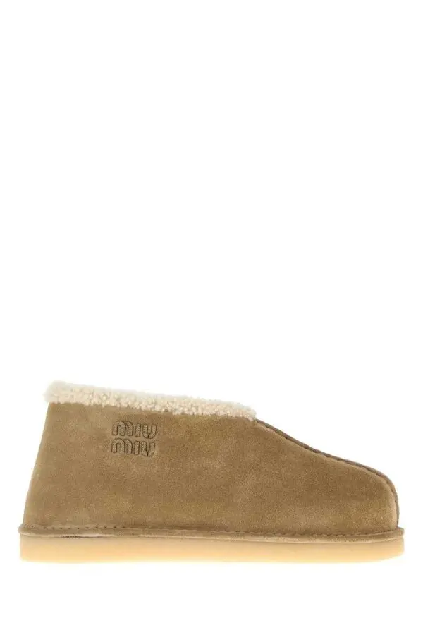 Miu Miu Ankle Boots - Beige O Tan