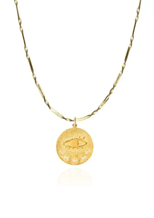 HERMINA ATHENS Kressida Large Charm Antique Mixed Chain