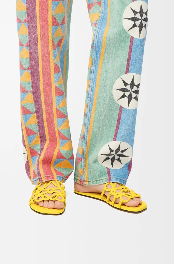 Loewe Anagram Cutout Slides - Yellow
