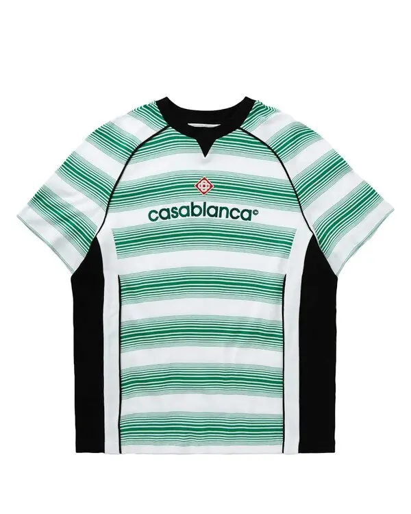 Casablanca Logo Stripe Paneled T-shirt - Green