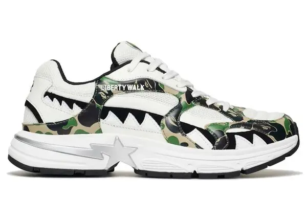 BAPE A Bathing Ape Shark Sta Liberty Walk Sneakers - Green