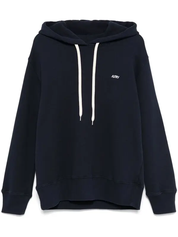 AUTRY Logo-embroidered Hoodie - Blue