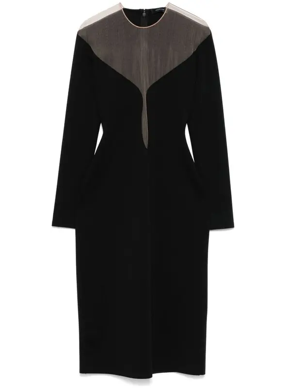MUGLER Double-layer Midi Dress