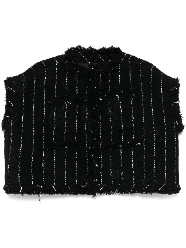 Sacai Tweed Gilet - Black | Editorialist