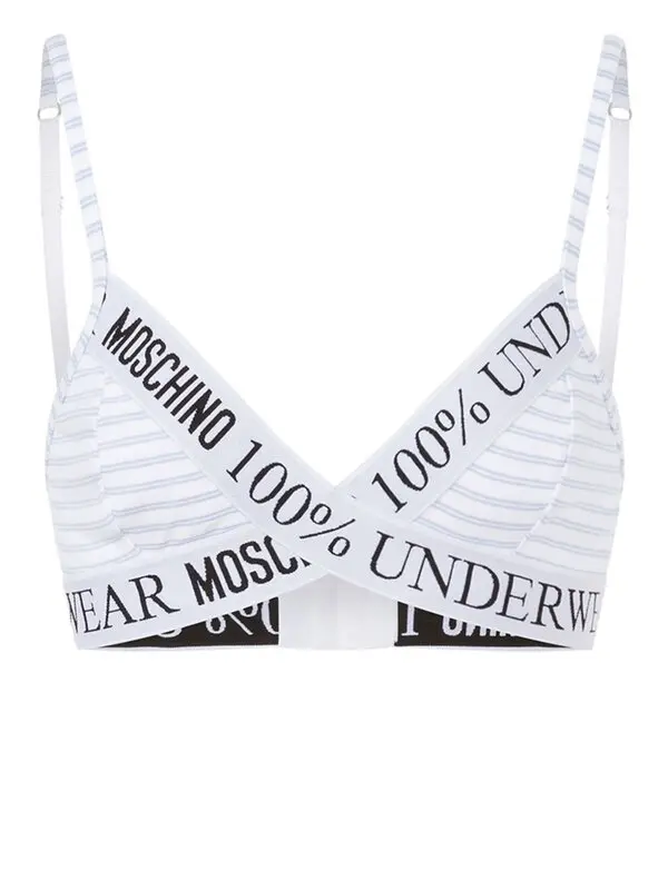Moschino Striped Triangle Bra