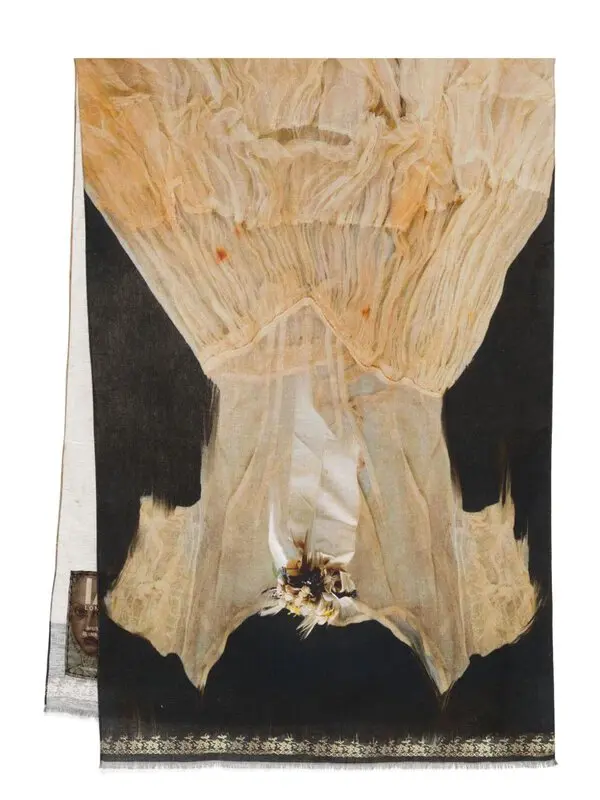 IA LONDON Graphic Print Scarf
