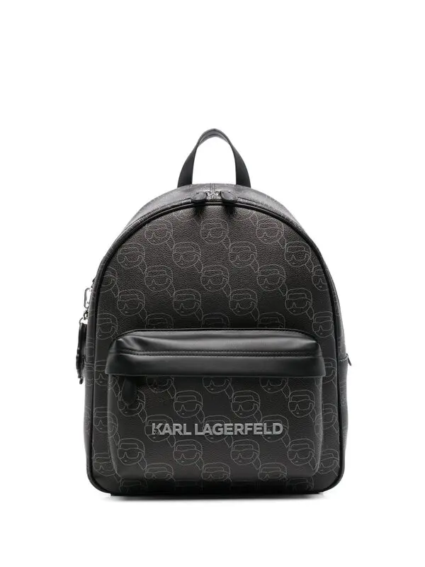 Karl Lagerfeld Ikon Monogram Backpack - Black