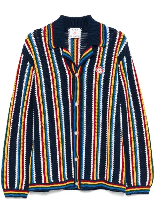 Casablanca Crochet-knit Cardigan - Blue