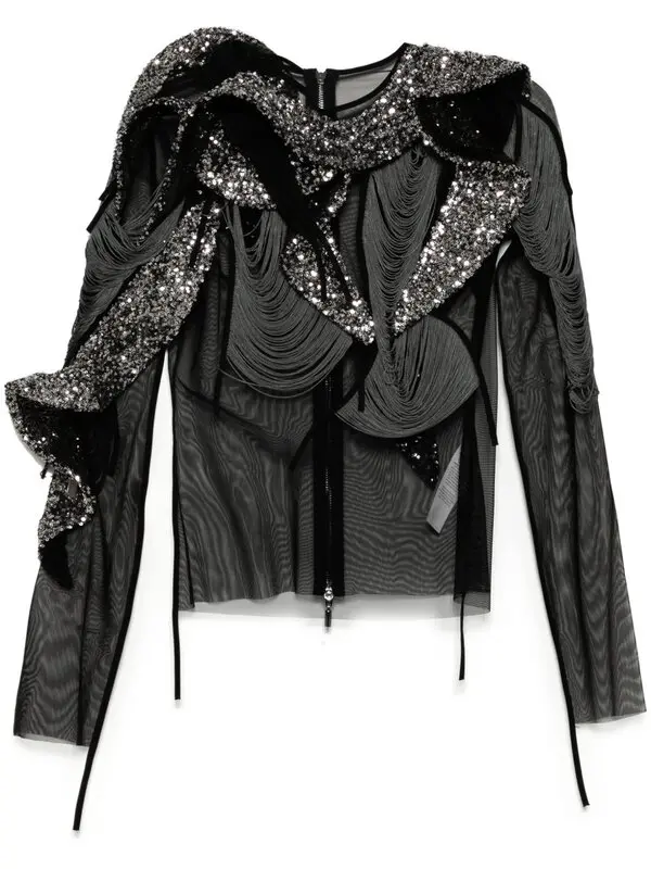 Maticevski Embellished Long Sleeve Top