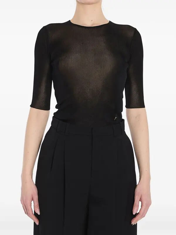 Saint Laurent Cassandre Cropped Top - Black