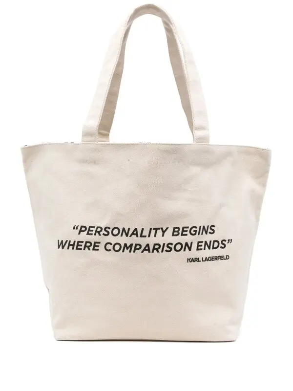 Karl Lagerfeld Printed Cotton Tote Bag