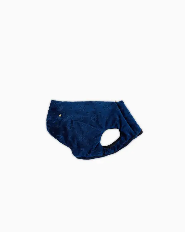 Giorgio Armani Poldo X Coat In Monogram Jacquard Velvet - Blue