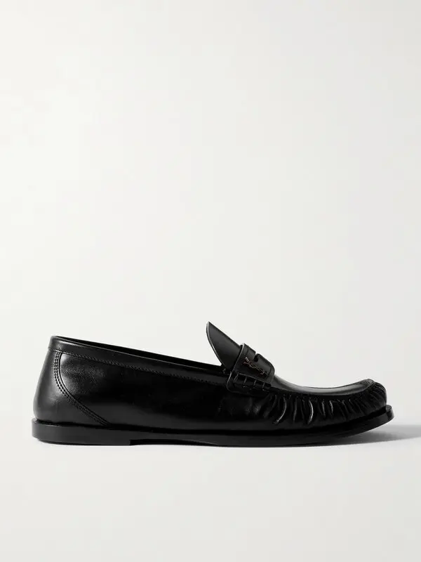 Saint Laurent Glossed-leather Loafers - Black