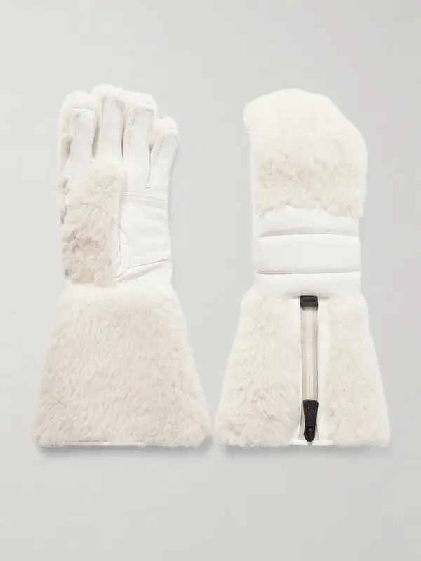 Moncler Shearling And Suede Gloves