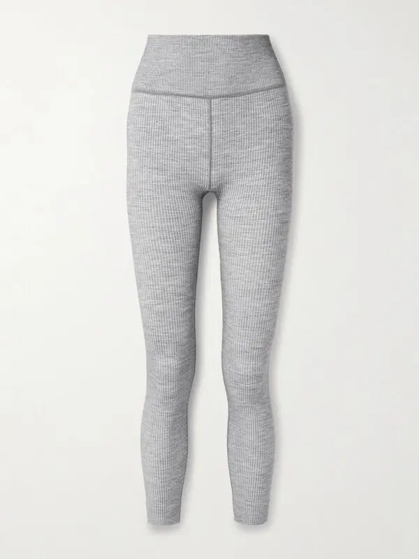 Cordova Stowe Ribbed Wool-blend Leggings - Gray