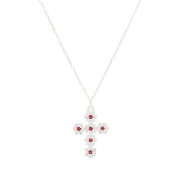 HATTON LABS Bloom Pendant Necklace - Silver/red