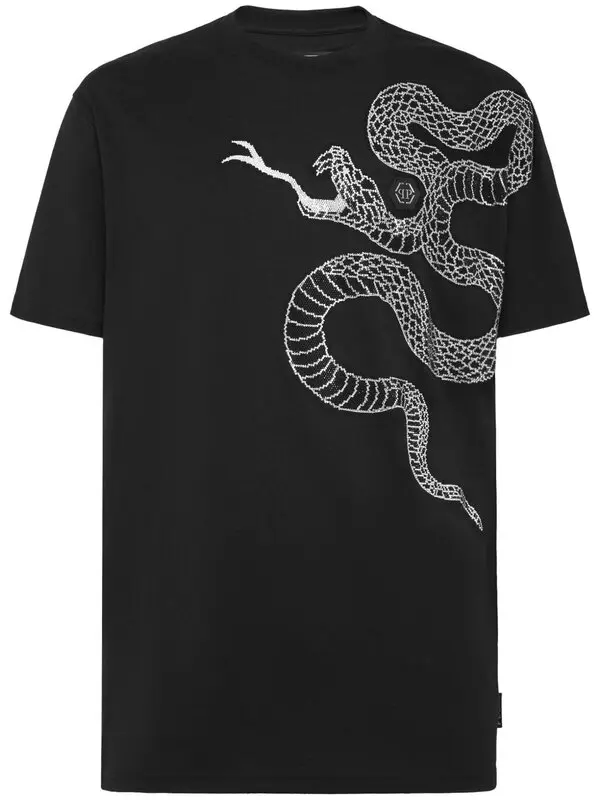 Philipp Plein Snake-embellished T-shirt - Black