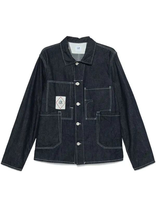 C.P. COMPANY Logo-patch Denim Jacket - Blue
